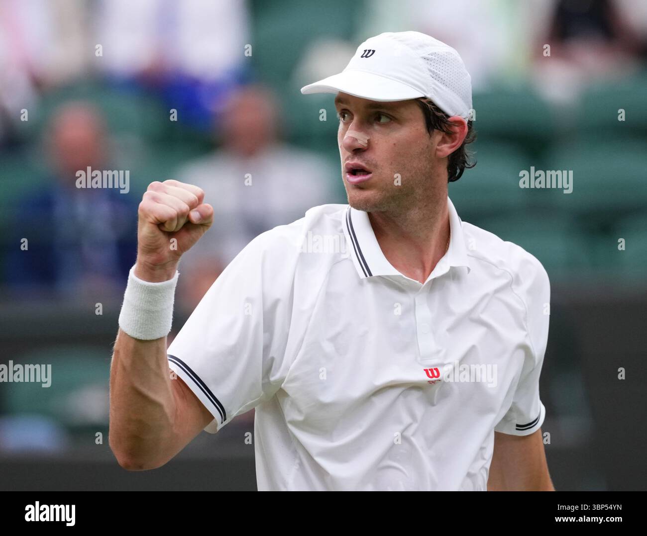 London, UK. 6th July 2025. Nicolas Jarry of Chile celebrates during the ...