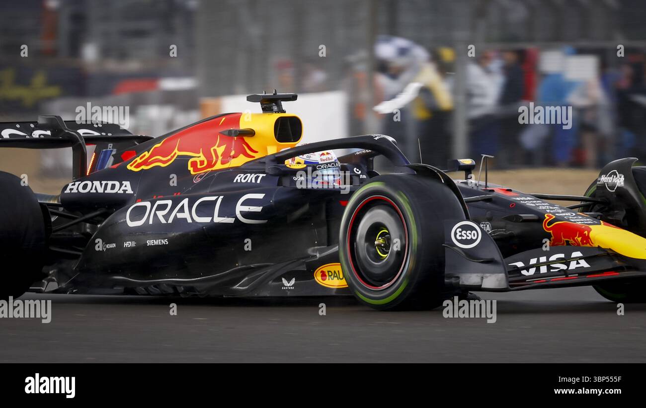 SILVERSTONE - Max Verstappen (Red Bull Racing) on the Silverstone ...