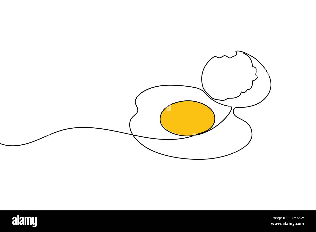 Simple easter eggs illustration in one continuous line art style ...