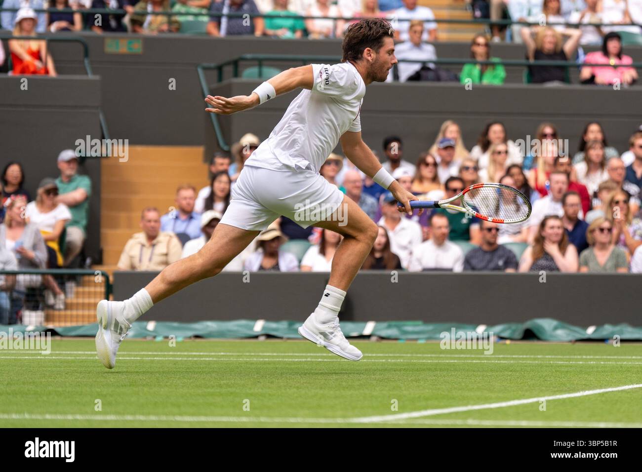 LONDON, ENGLAND - JULY 6: Cameron Norrie of Great Britain during Wimbledon 2025 at All England ...