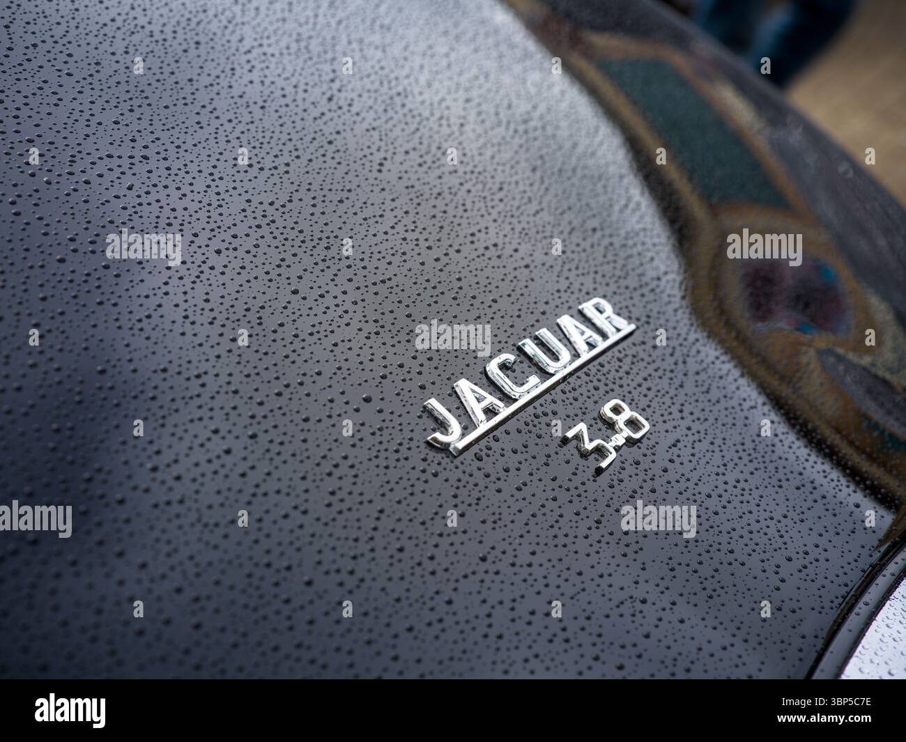 JAGUAR 3.8 BADGE TRURO CLASSIC CAR RALLY PLAZA Stock Photo - Alamy