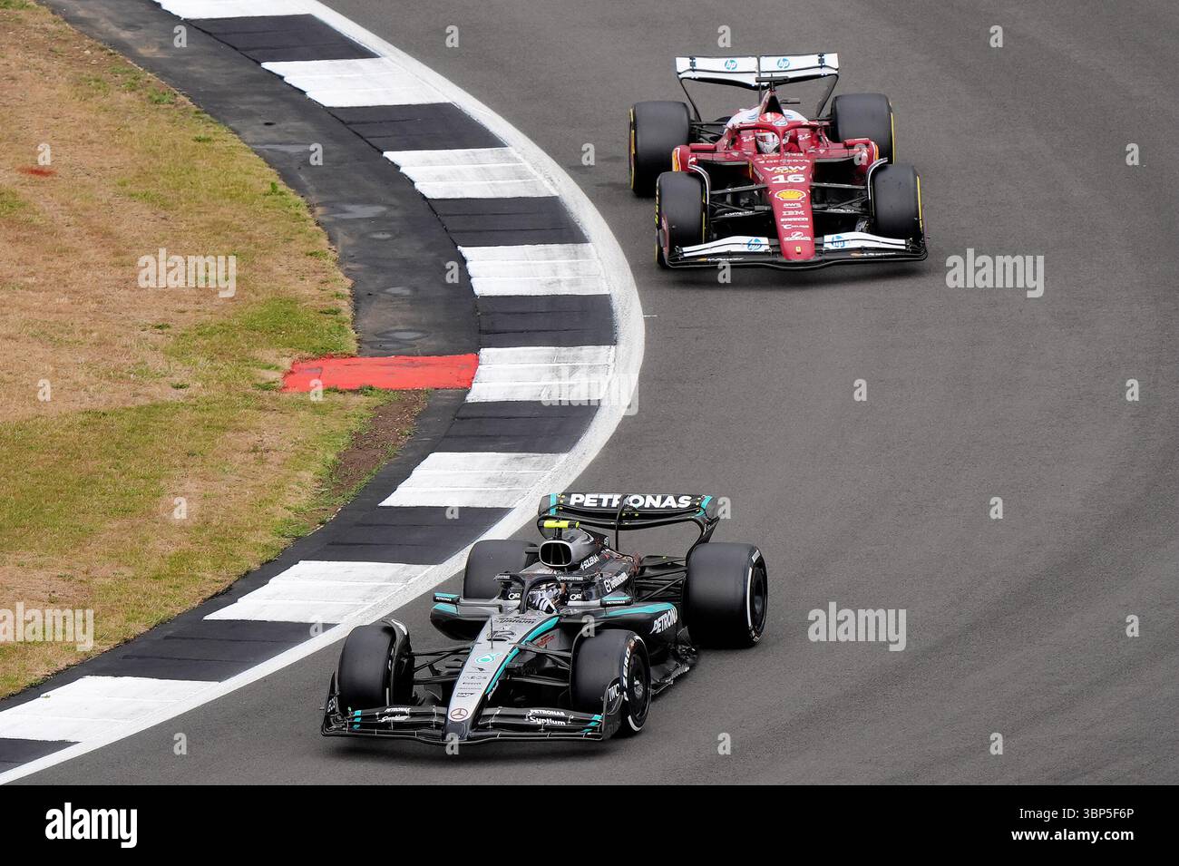Mercedes driver Andrea Kimi Antonelli (left) and Ferrari driver Charles ...
