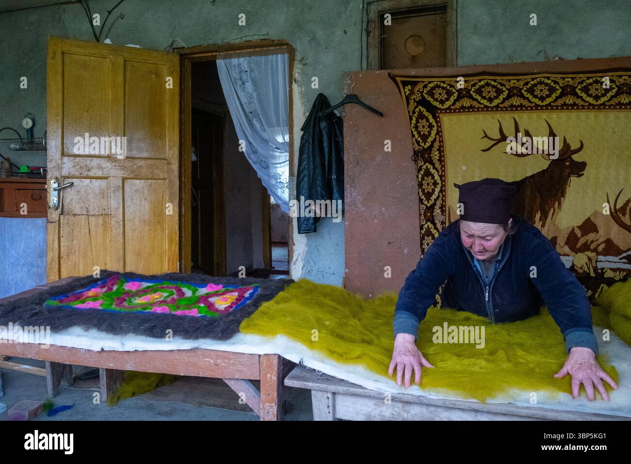 Traditional Felt Making in Pankisi Gorge, Georgia Stock Photo - Alamy