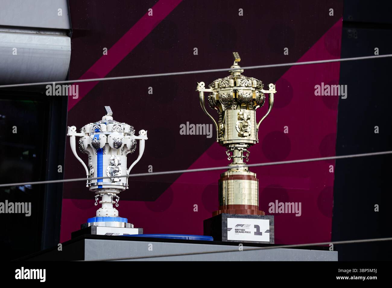 Lego trophies during the Formula 1 Qatar Airways British Grand Prix ...