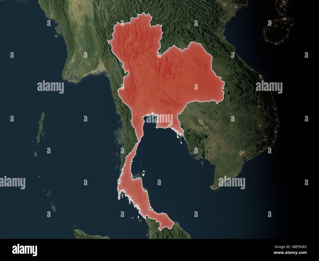 Thailand highlighted in red on realistic Earth. Elements of this image ...