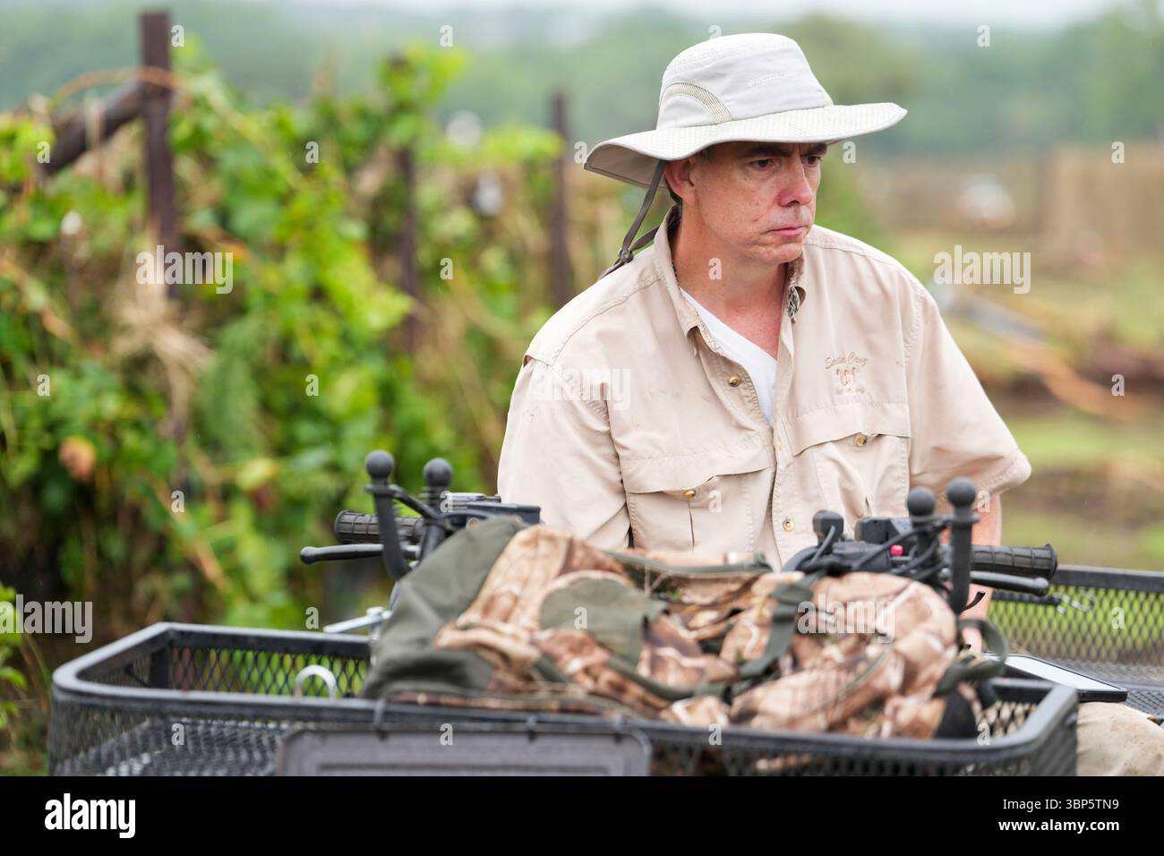Pierce Harrington takes a moment to reflect while searching for his ...