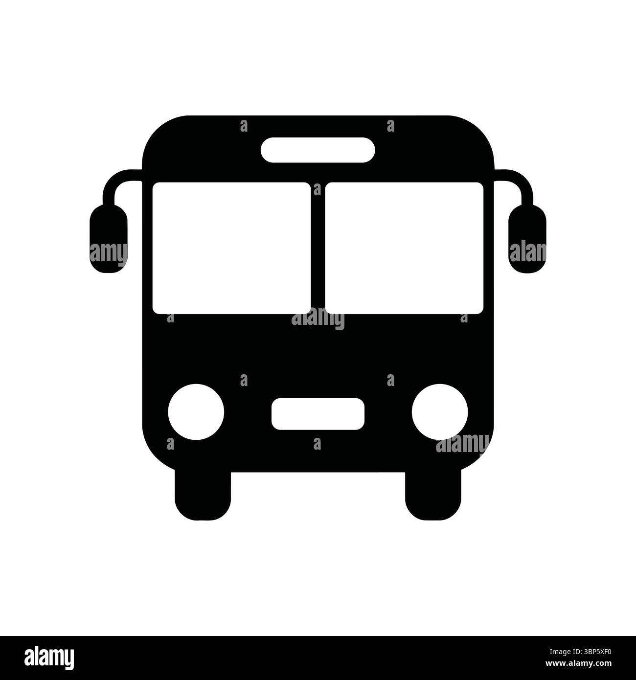 Simple icon of a public transport vehicle bus front view transportation ...