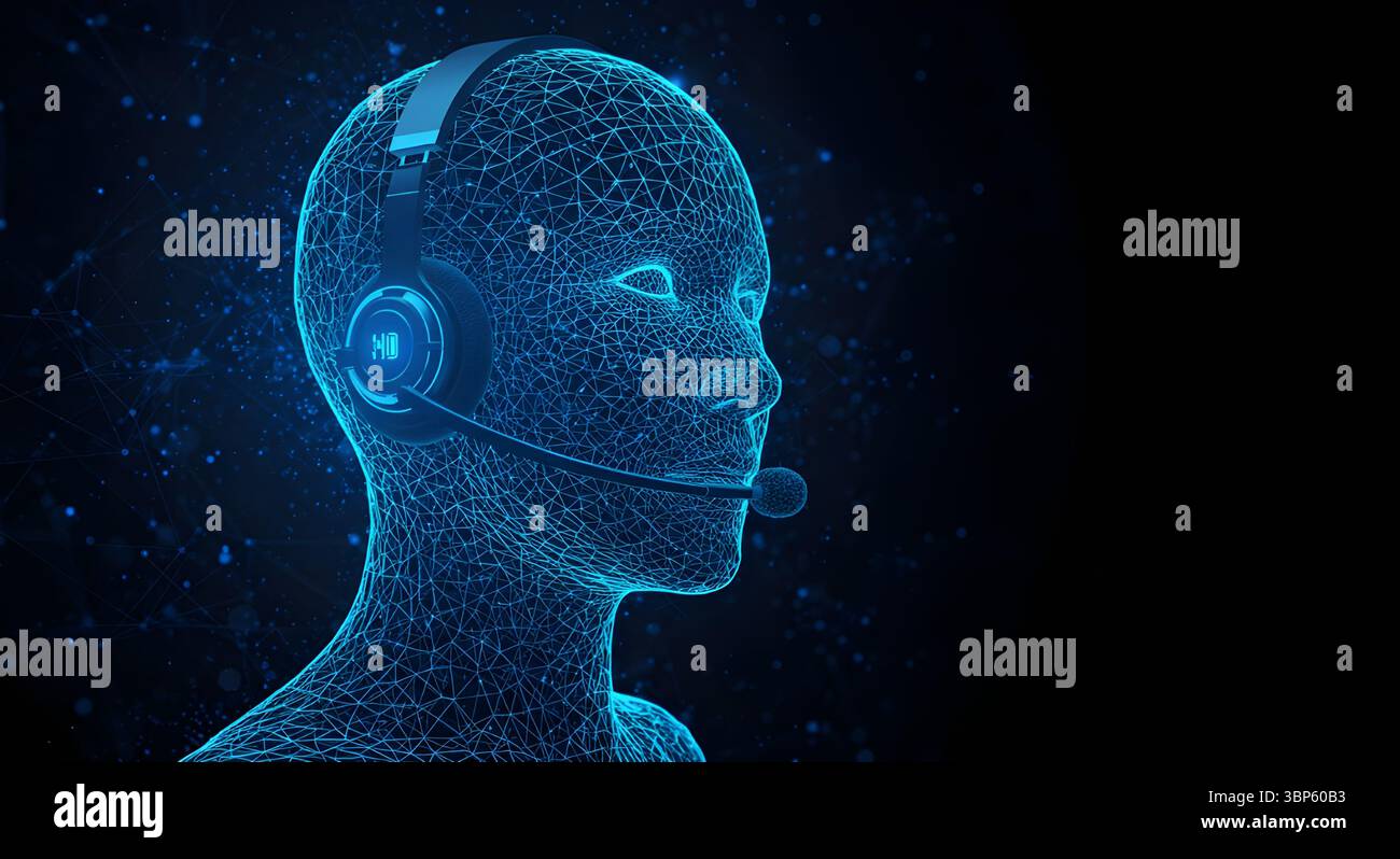 Wireframe ai profile glowing hi-res stock photography and images - Alamy
