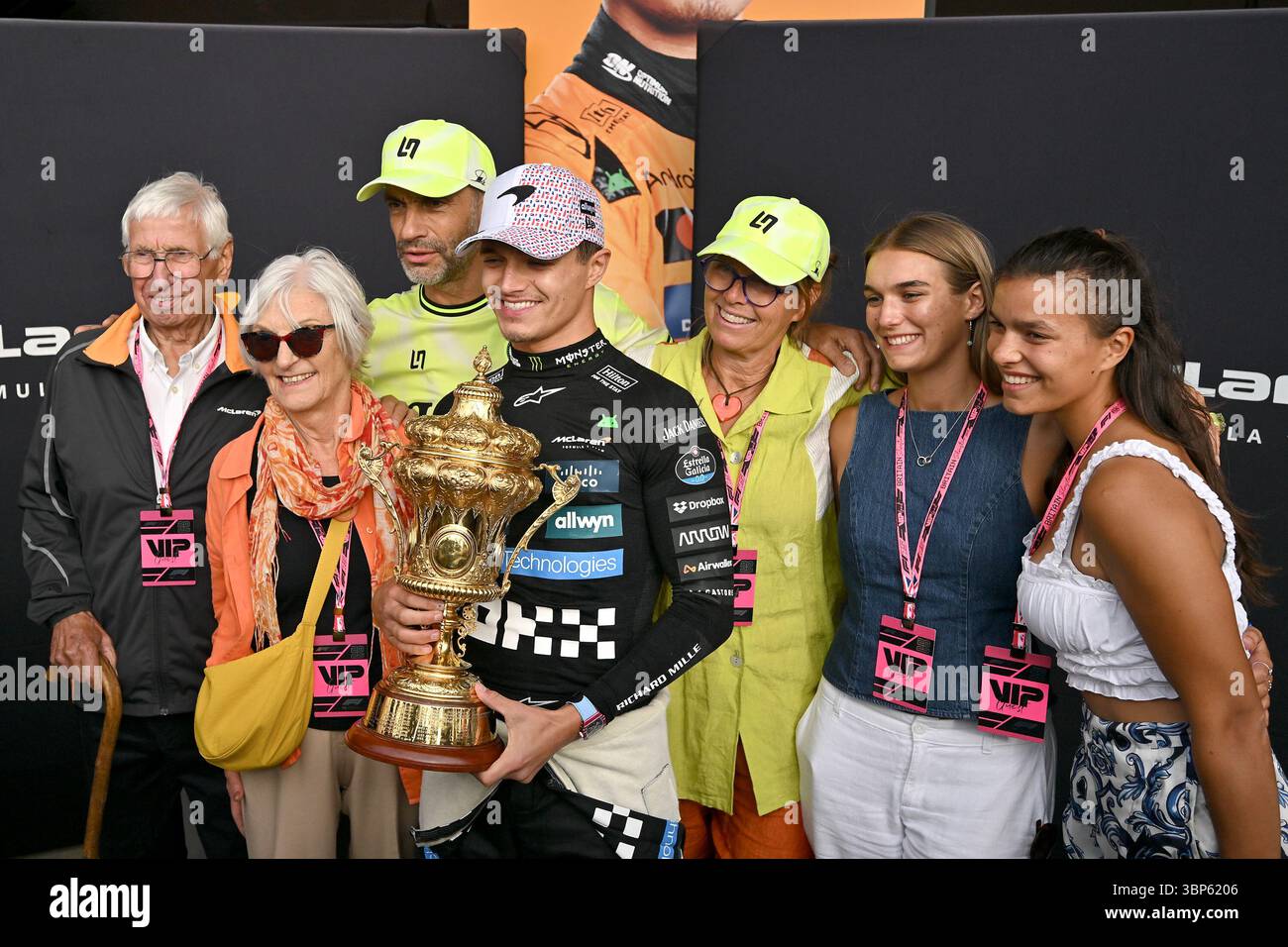 NORTHAMPTON, ENGLAND - JULY 6: Lando Norris of Great Britain and ...