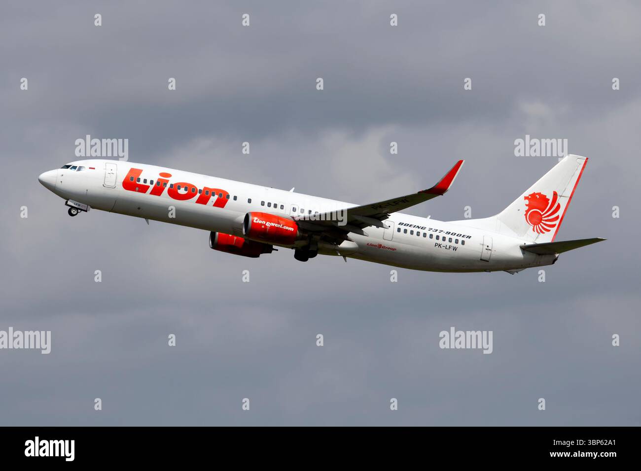 A Lion Air Boeing 737-900ER takes off from Denpasar Bali Ngurah Rai ...