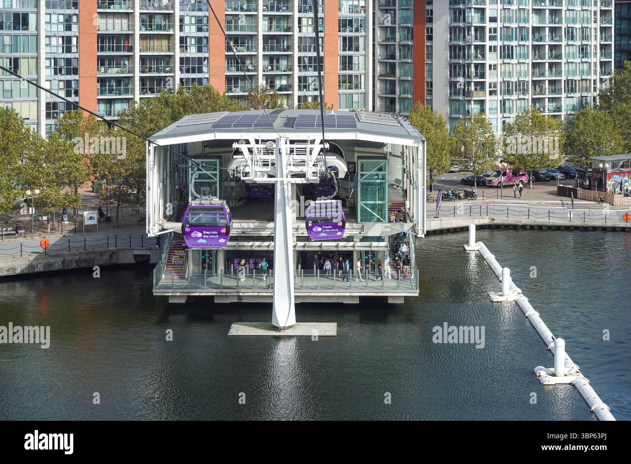 Gondolas of the London Cable Car, IFS Cloud Cable Car, London England ...
