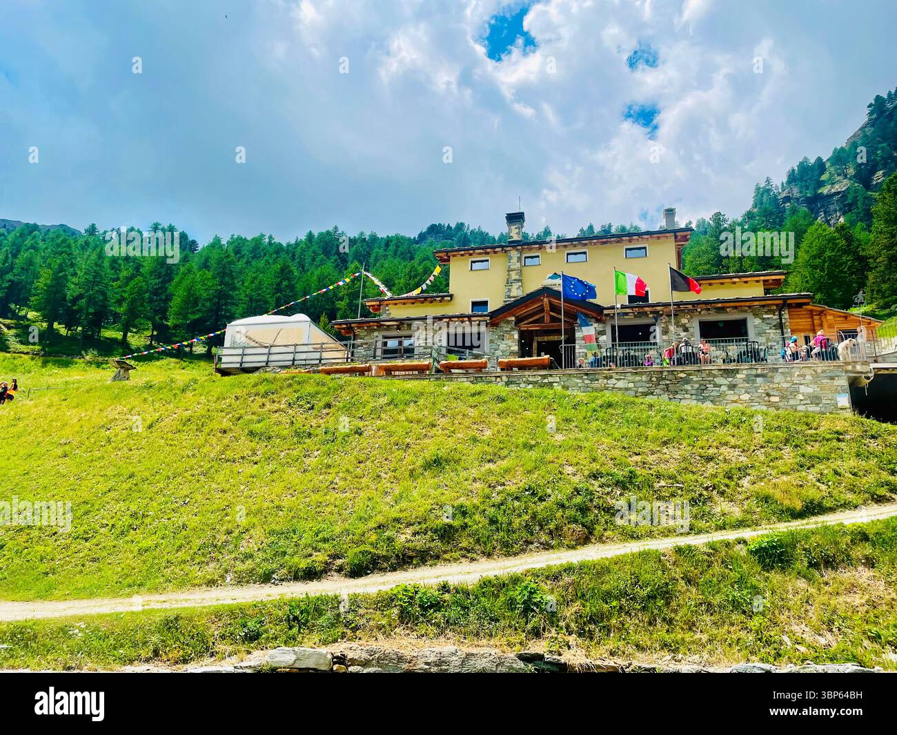 mountain refuge, alpine chalet Stock Photo - Alamy