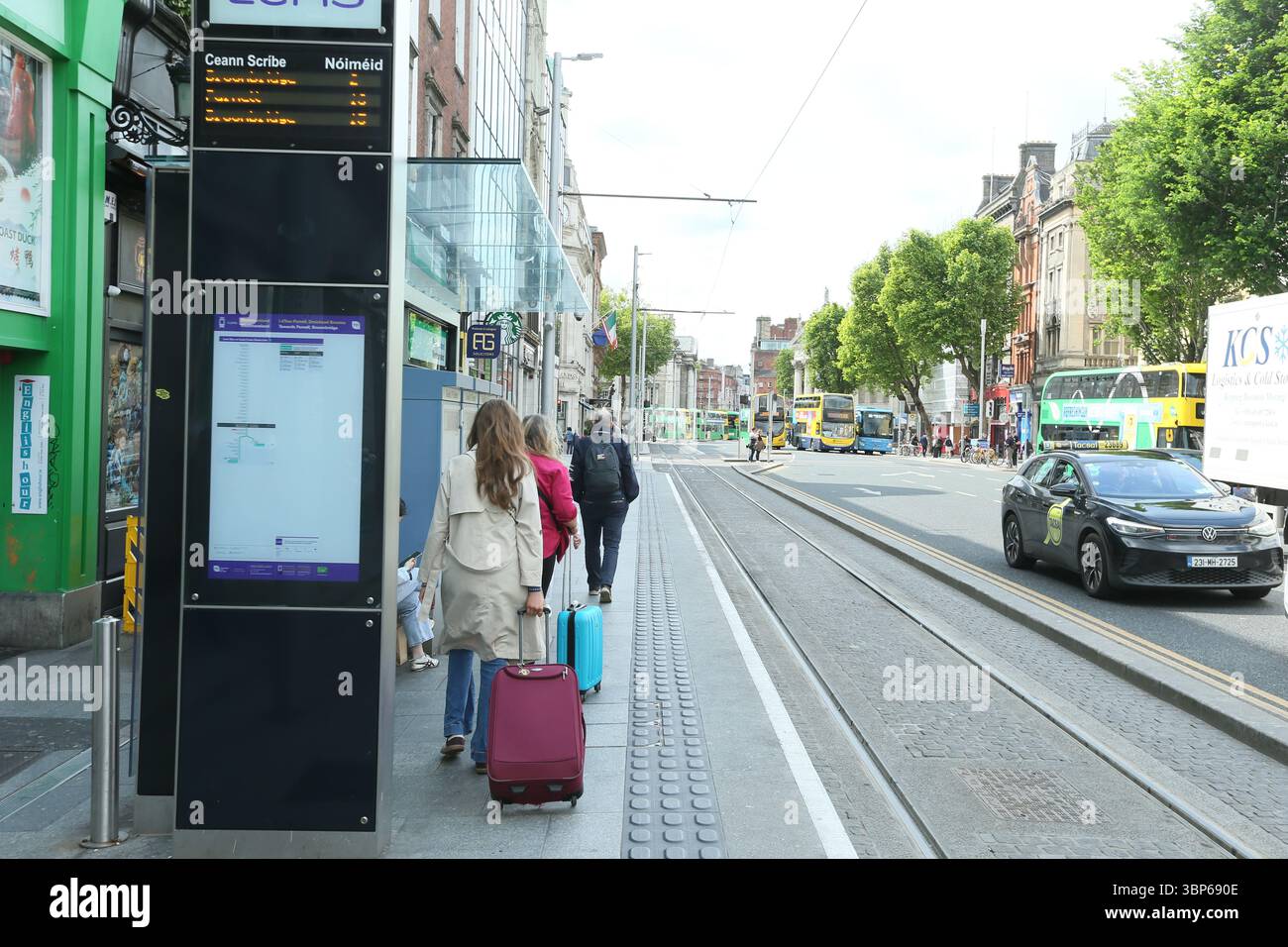 Dublin, Ireland - 06th June 2025 - lmage of a Luas stop on Westmoreland ...