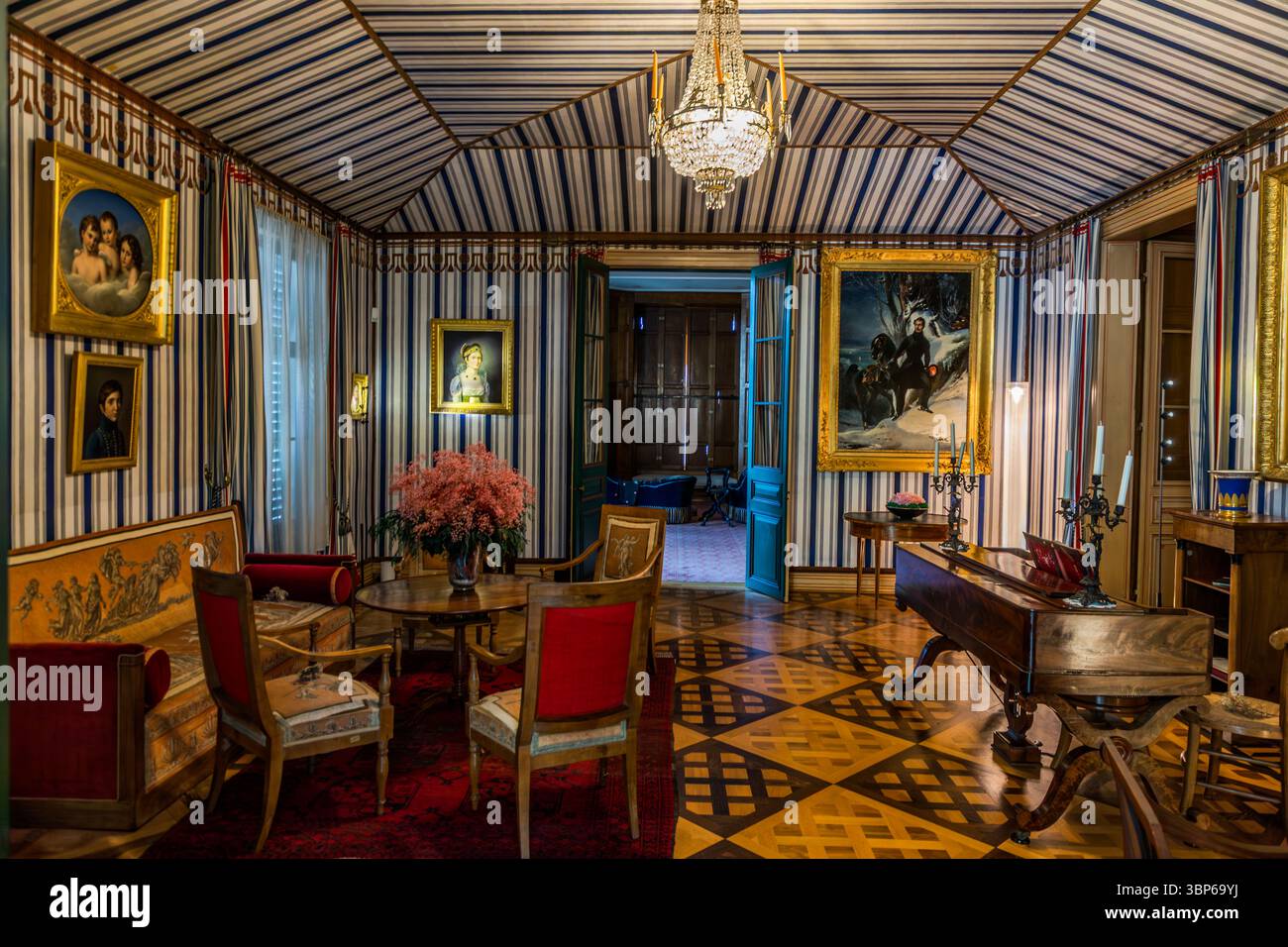 The historic Tent Parlour at Arenenberg Castle in Salenstein, Thurgau ...