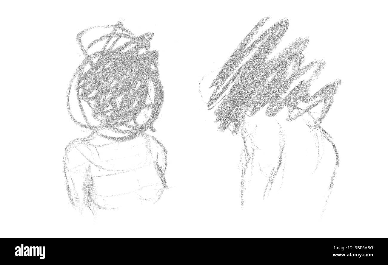 Abstract Expressionist Illustration Depicting Mental Health Struggles ...