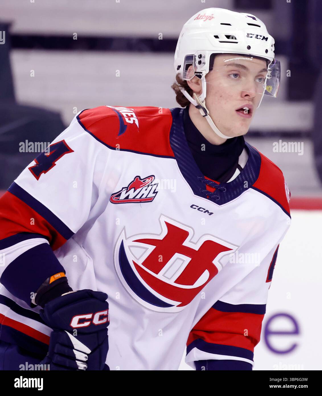 Profile photo on Lethbridge Hurricanes D Carsen Adair during WHL ...