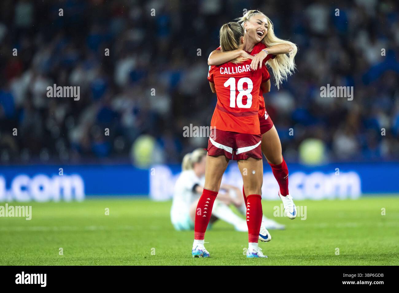 Switzerland's Viola Calligaris celebrates with Alisha Lehmann, right ...