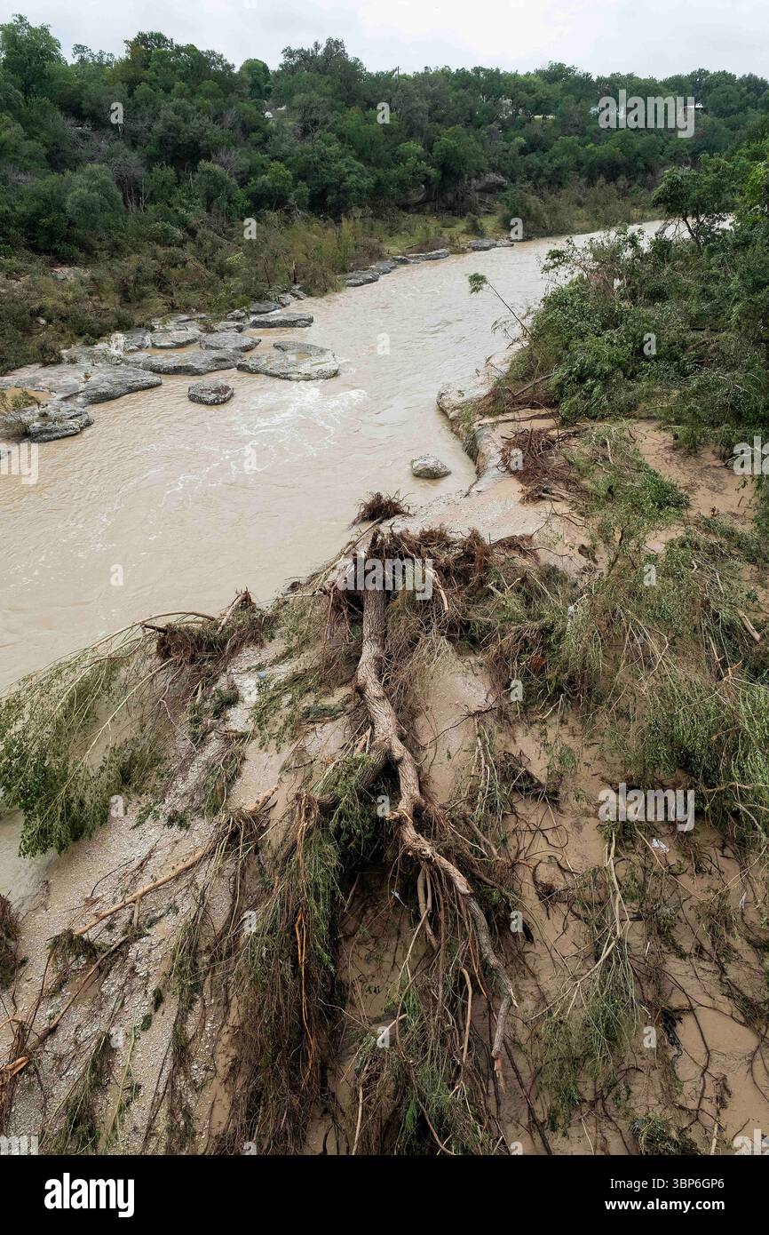 July 6, 2025: A large scale of destruction in Georgetown, downed trees ...