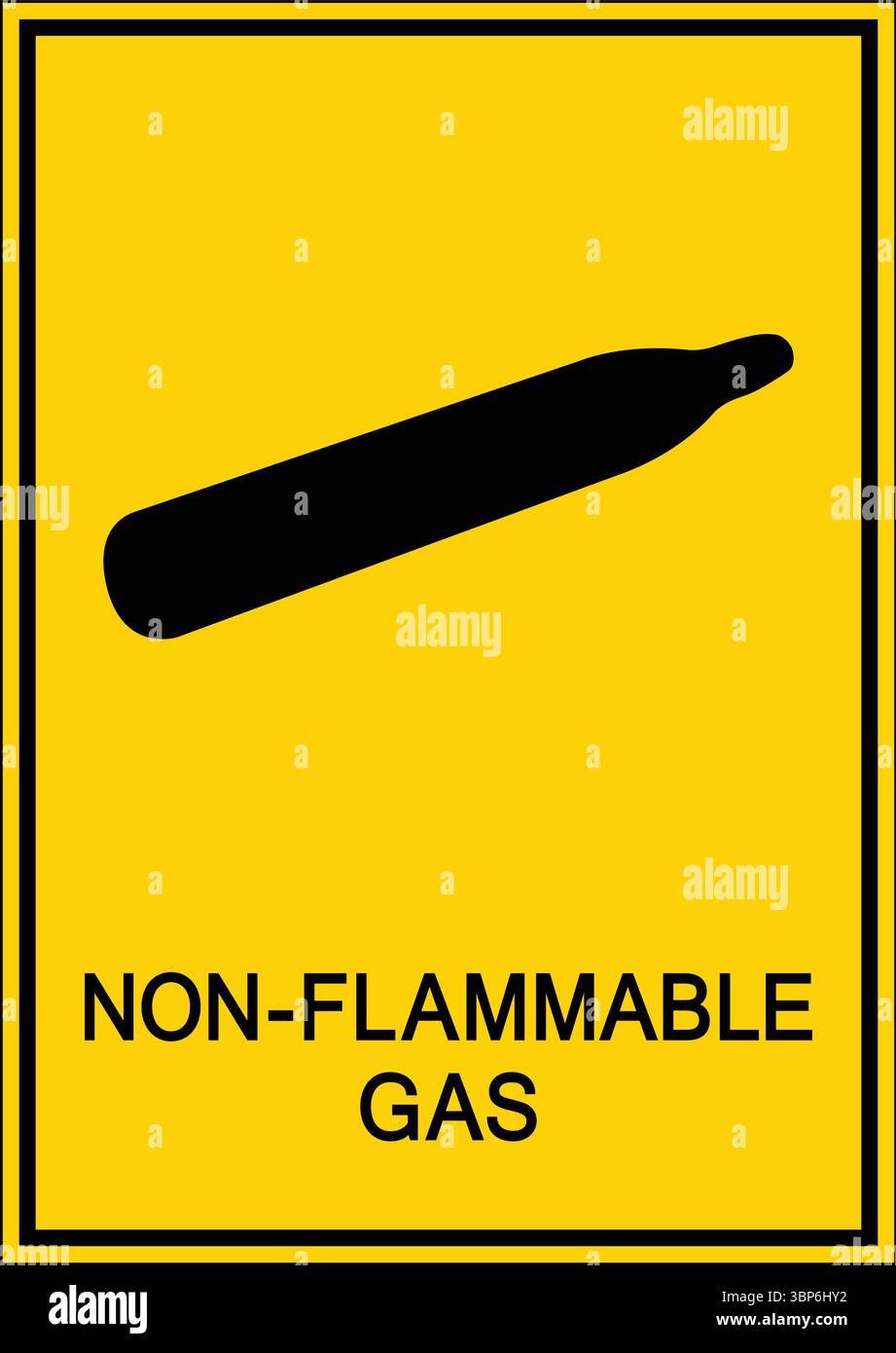 Non-Flammable Gas Warning Sign for Safety in Work Environments Stock ...