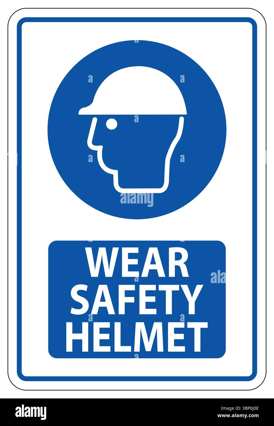 Clear safety sign displaying the importance of wearing a safety helmet ...