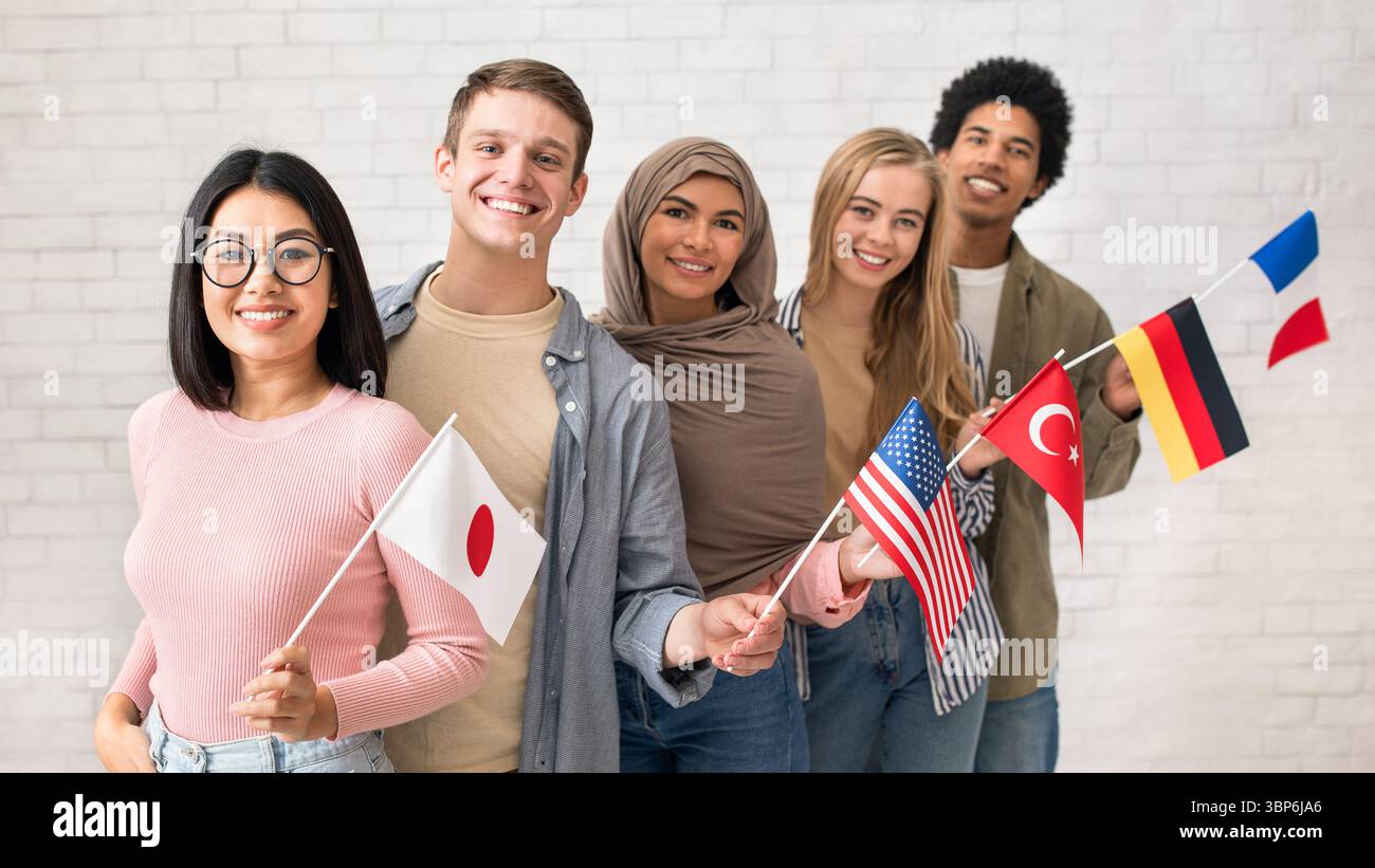 Exchange students and language school for different people Stock Photo ...