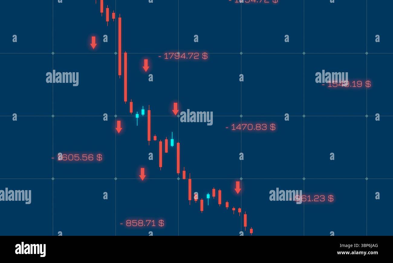 Stock market crash, strong falling share price. Stock market crash ...