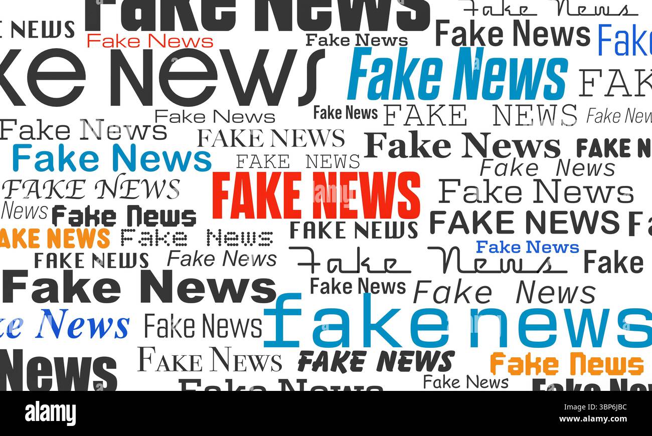 Fake news, text in different fonts. Fake news, text in different fonts ...