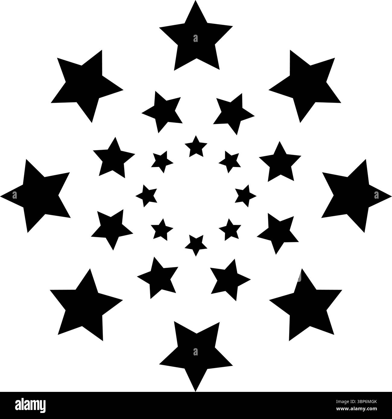 Concentric circles with star borders isolated on white background ...