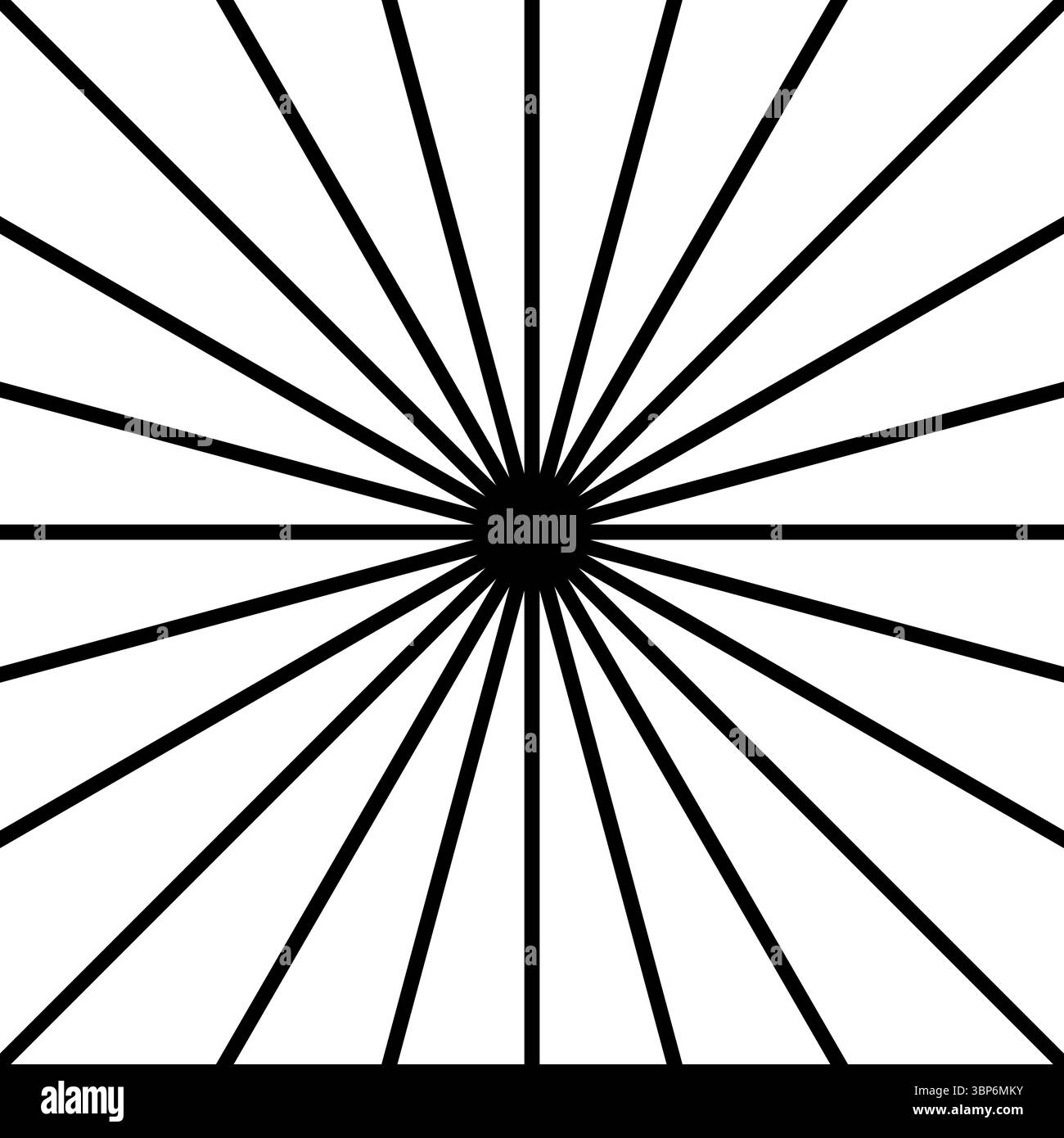 Straight radial lines. Black sun rays isolated on white background ...