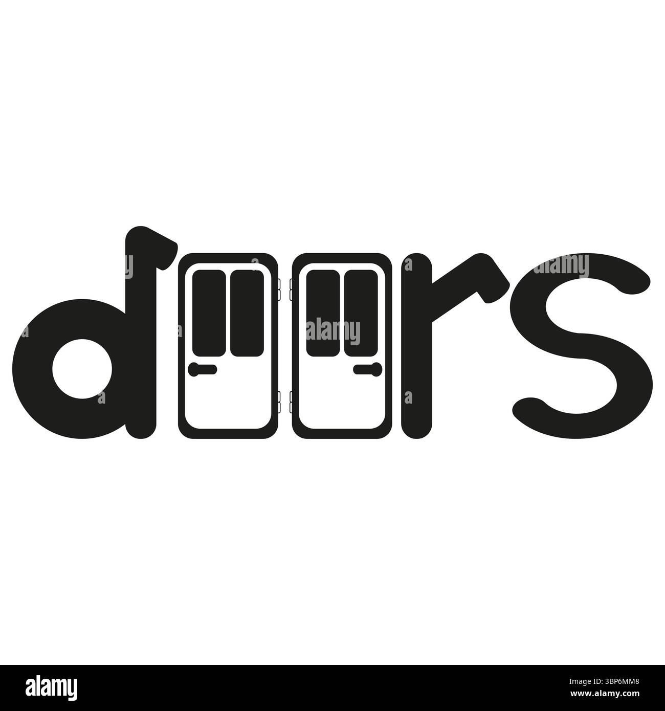Text door icon. Entry vector symbol. Black shape design. Bold structure ...