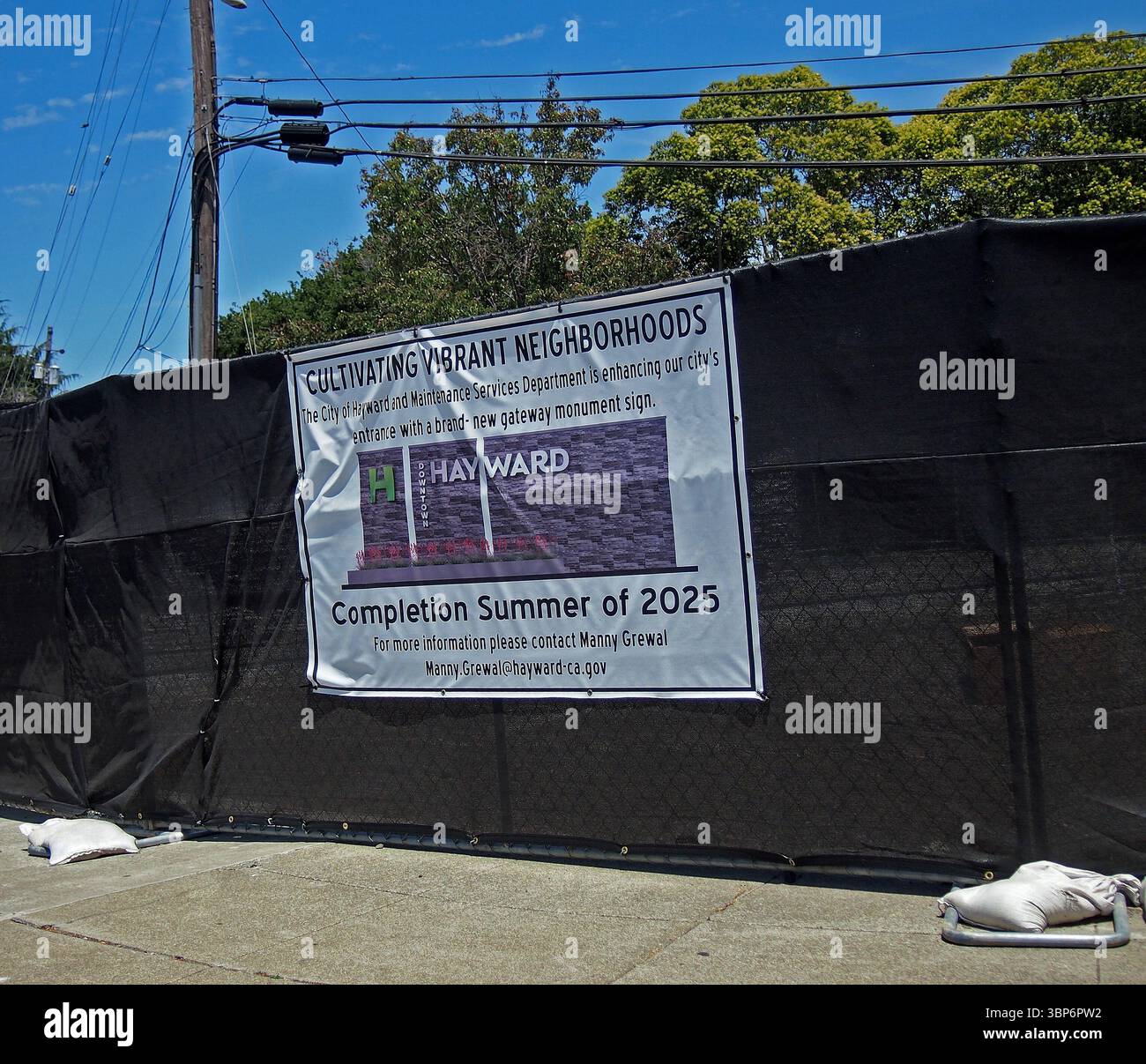 City of Hayward banner about the construction of the City of Hayward's ...