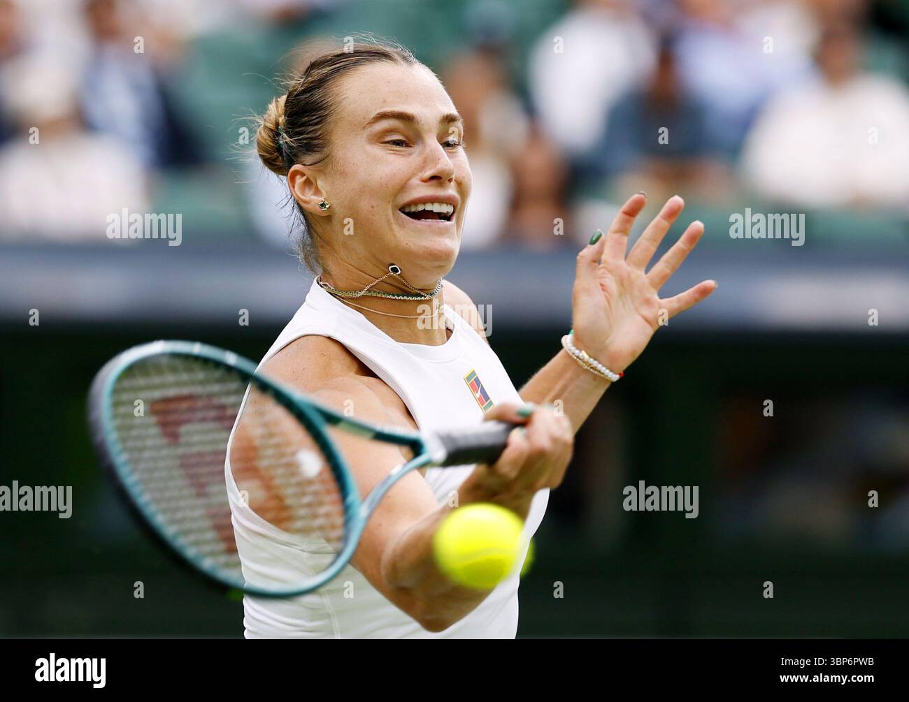 Belarusian Aryna Sabalenka plays against Elise Mertens of Belgium in ...
