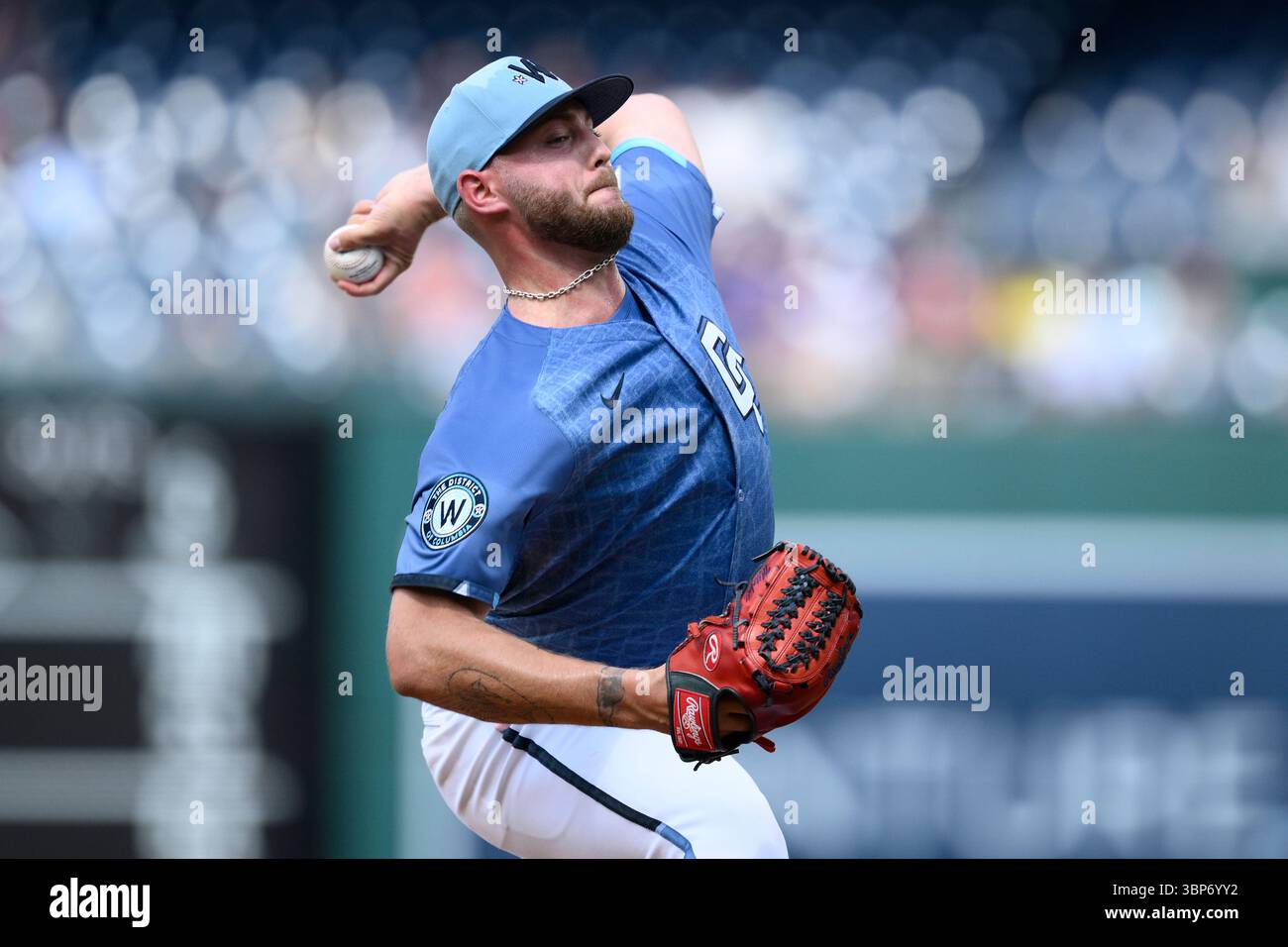 Washington Nationals starting pitcher Mitchell Parker (70) in action ...