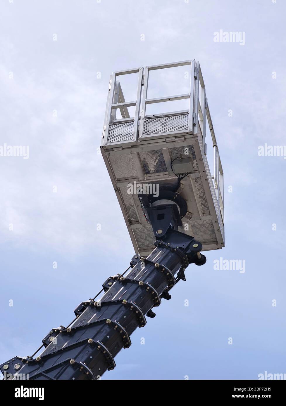 Elevated work platform extends into the sky, showcasing modern ...
