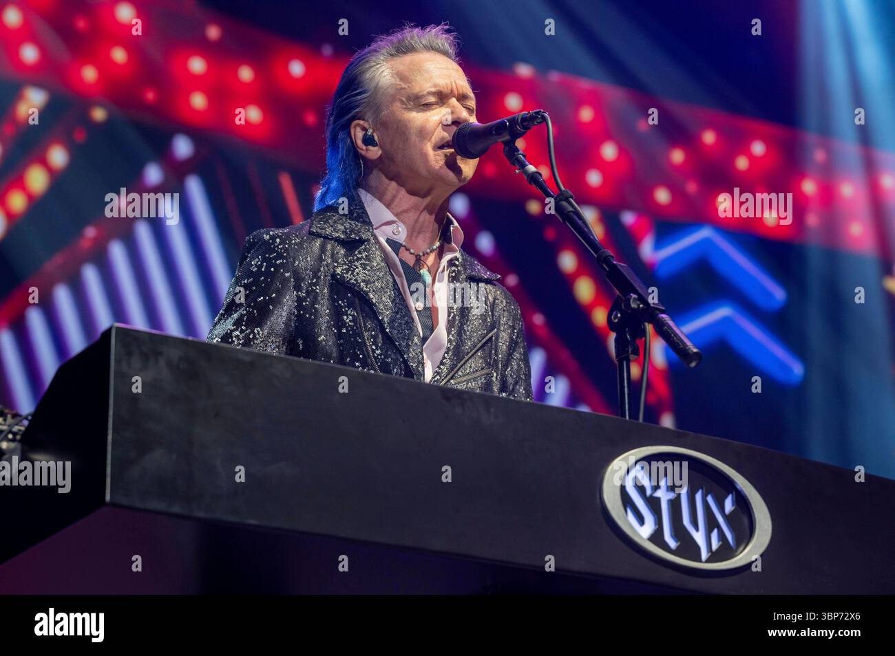 Lawrence Gowan of Styx performs on Sunday, July 6, 2025, at Ameris Bank ...