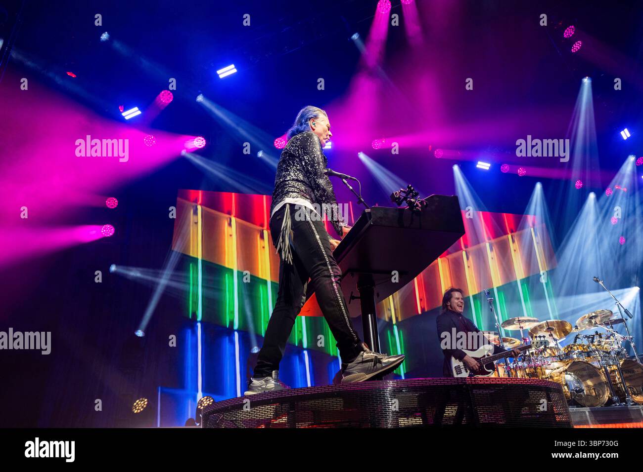 Lawrence Gowan of Styx performs on Sunday, July 6, 2025, at Ameris Bank ...