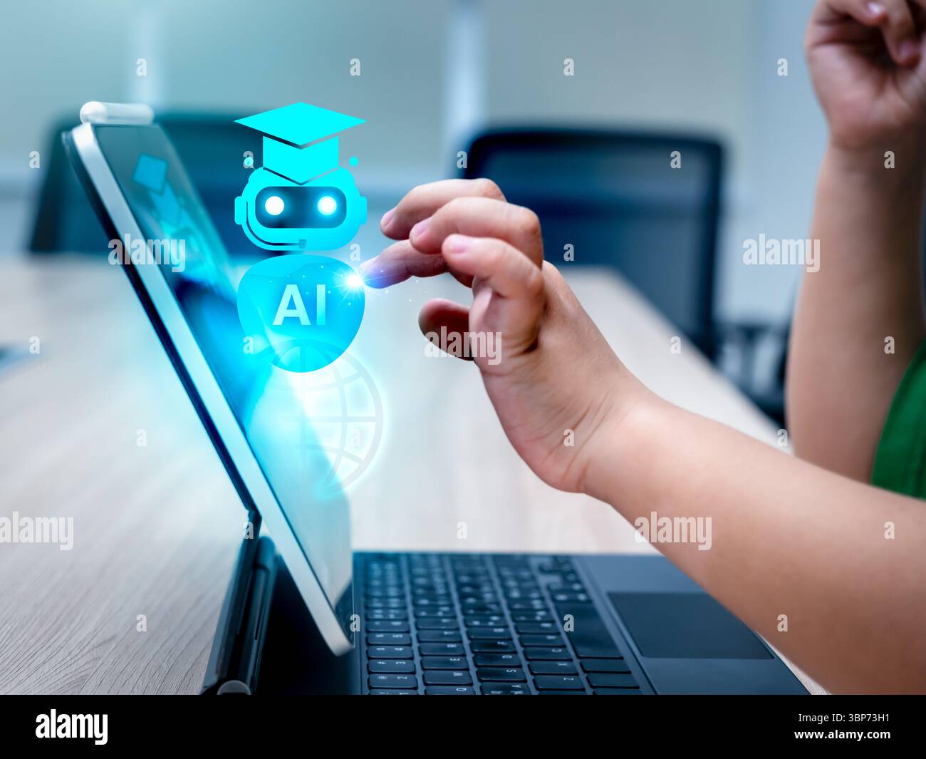 Education, kid learning and training with AI, knowledge and technology ...