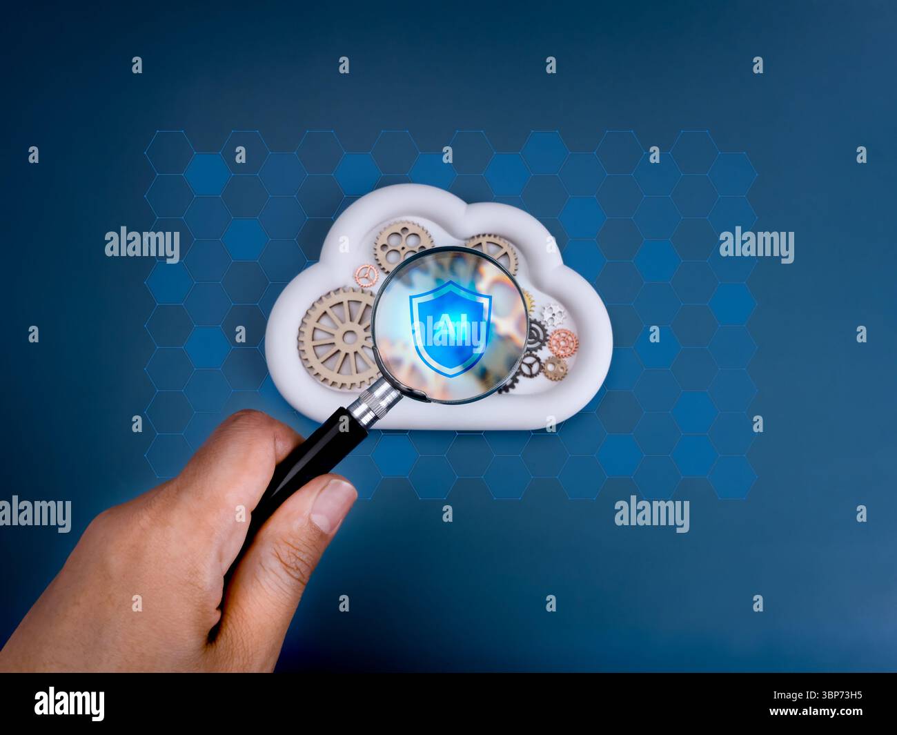 AI cloud computing infrastructure technology, security data system storage service concept. AI ...