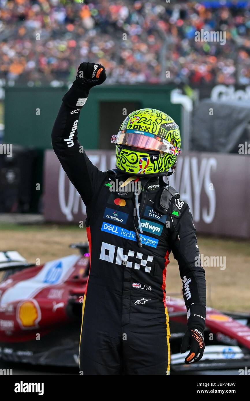 London, Britain. 6th July, 2025. McLaren's British driver Lando Norris ...