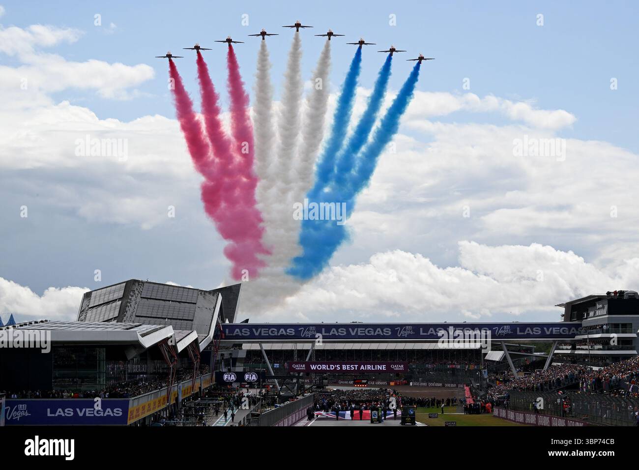 London, Britain. 6th July, 2025. Aircrafts fly over the Silverstone ...