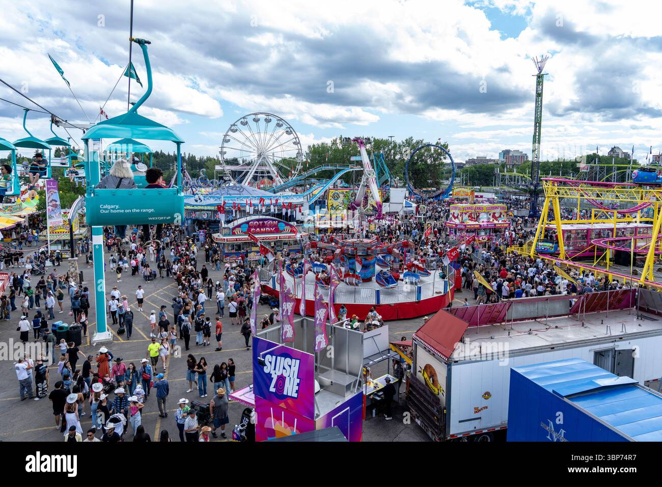 Midway Views from the WestJet Sky Ride during the Calgary Stampede on ...