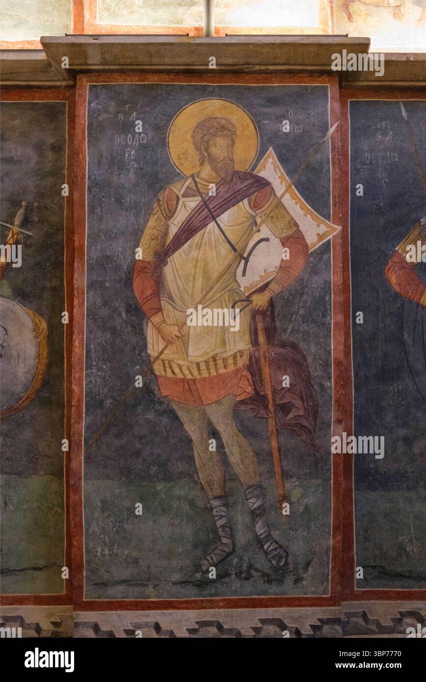Turkey: Warrior saint fresco in the parekklesion (side chapel), Church ...