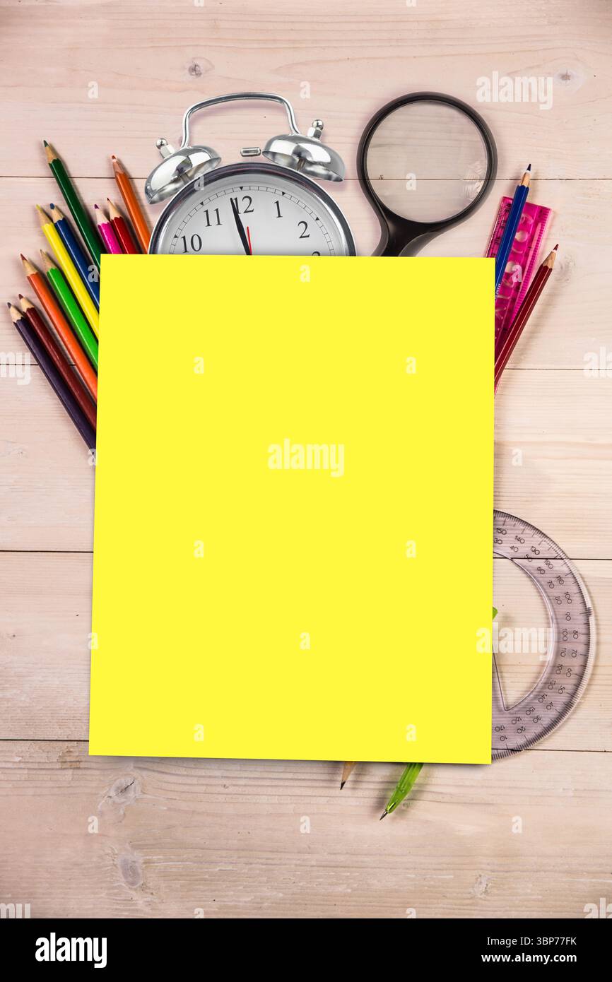 Bright yellow office desk hi-res stock photography and images - Alamy