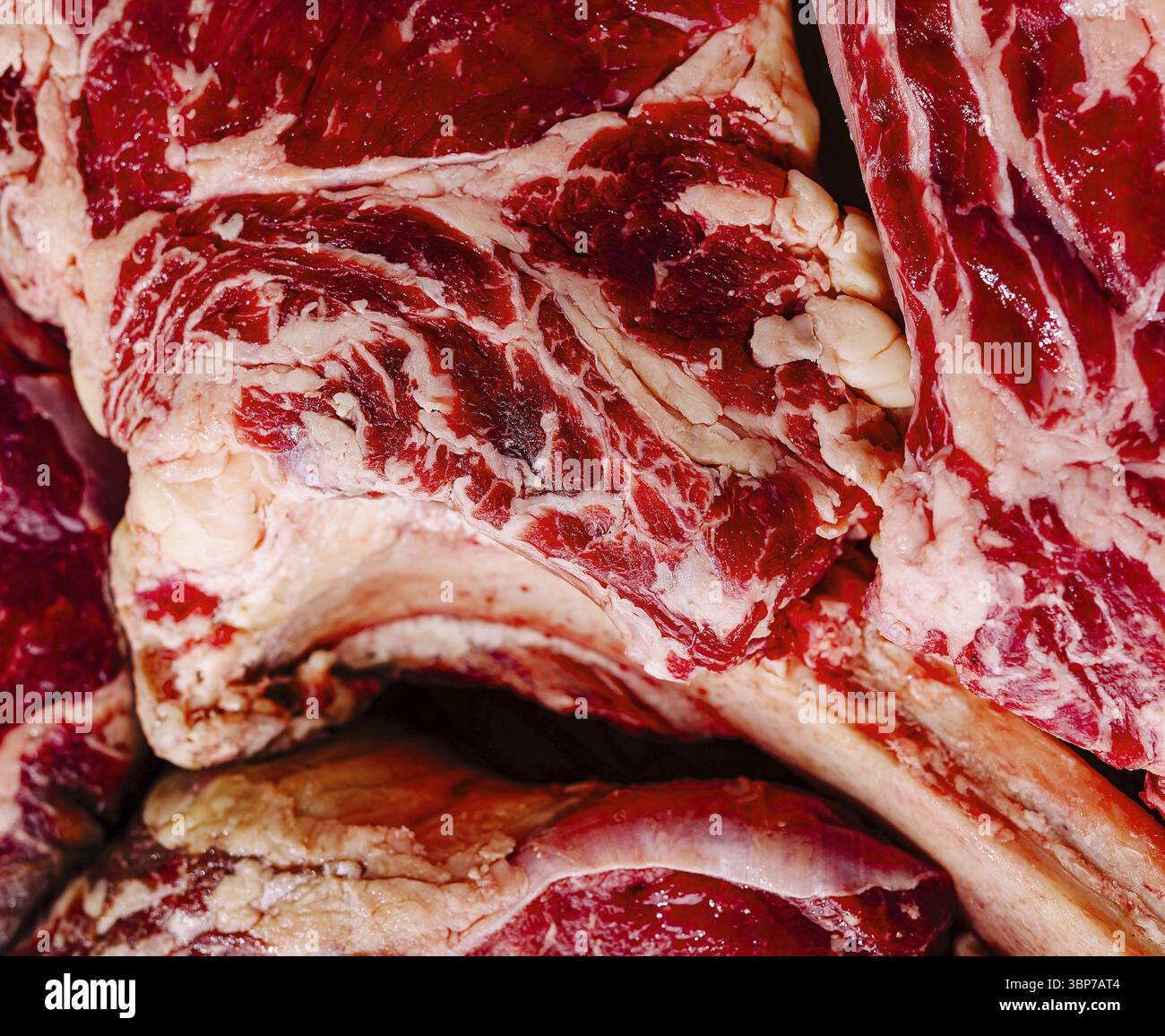 Food, High-quality image showcasing an array of raw beef cuts with ...