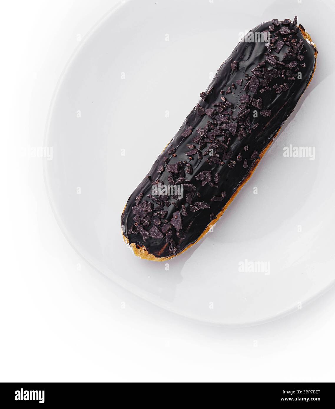 Food, Cake eclair glazed with chocolate cream top view Stock Photo - Alamy
