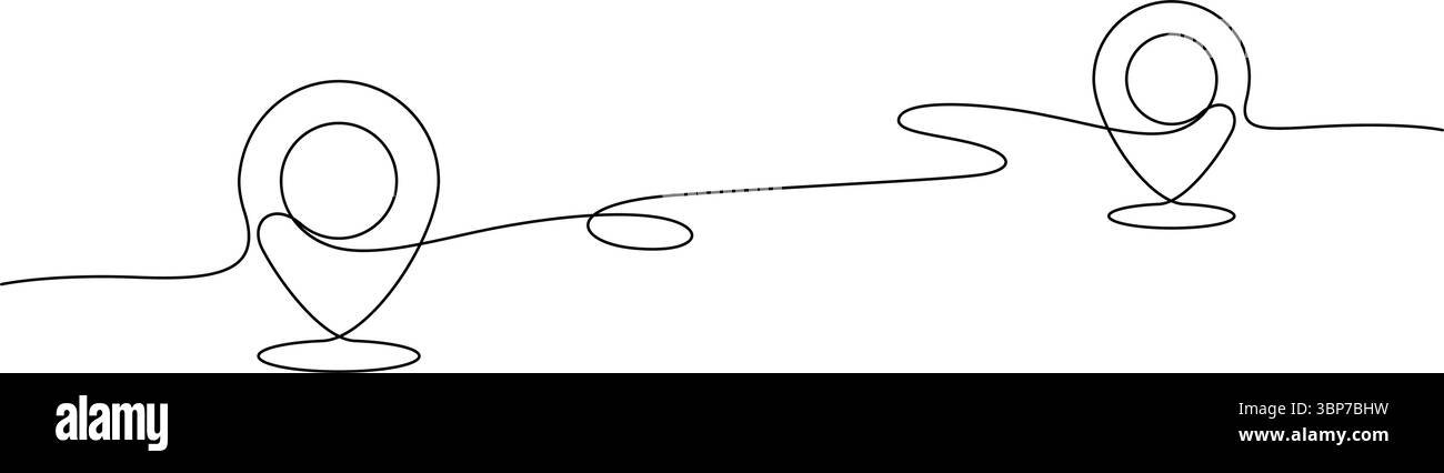 map gps location symbol one line drawing continuous minimalist. pin ...