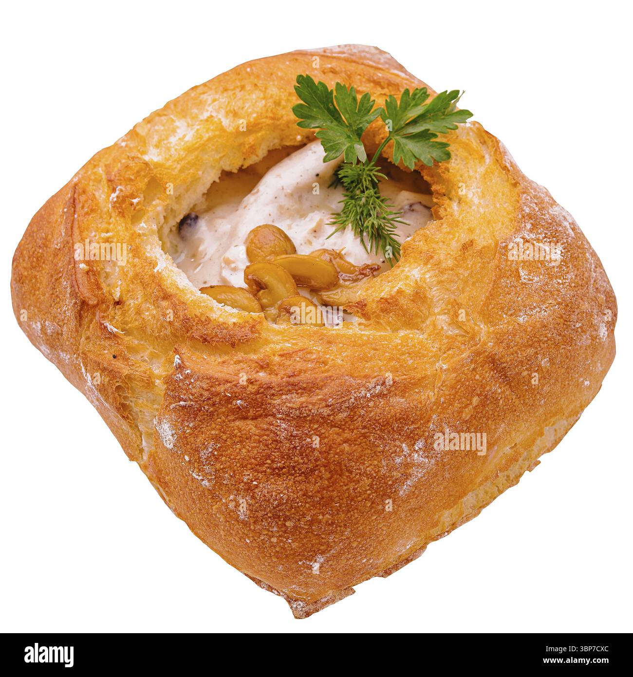 Soup in bread dish Cut Out Stock Images & Pictures - Alamy