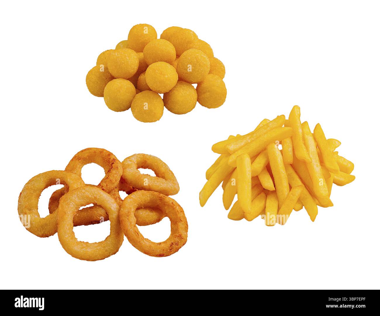 Food, A colorful assortment of fried snacks is presented, featuring ...