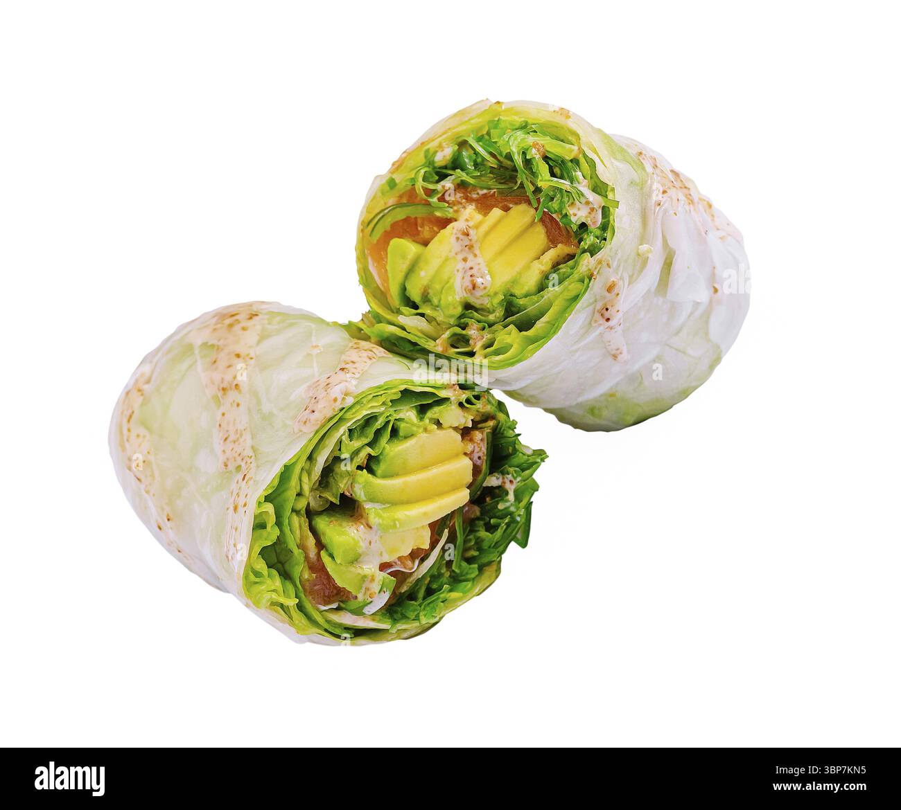 Food, Colorful vegetable wraps display layers of crisp lettuce, fresh ...