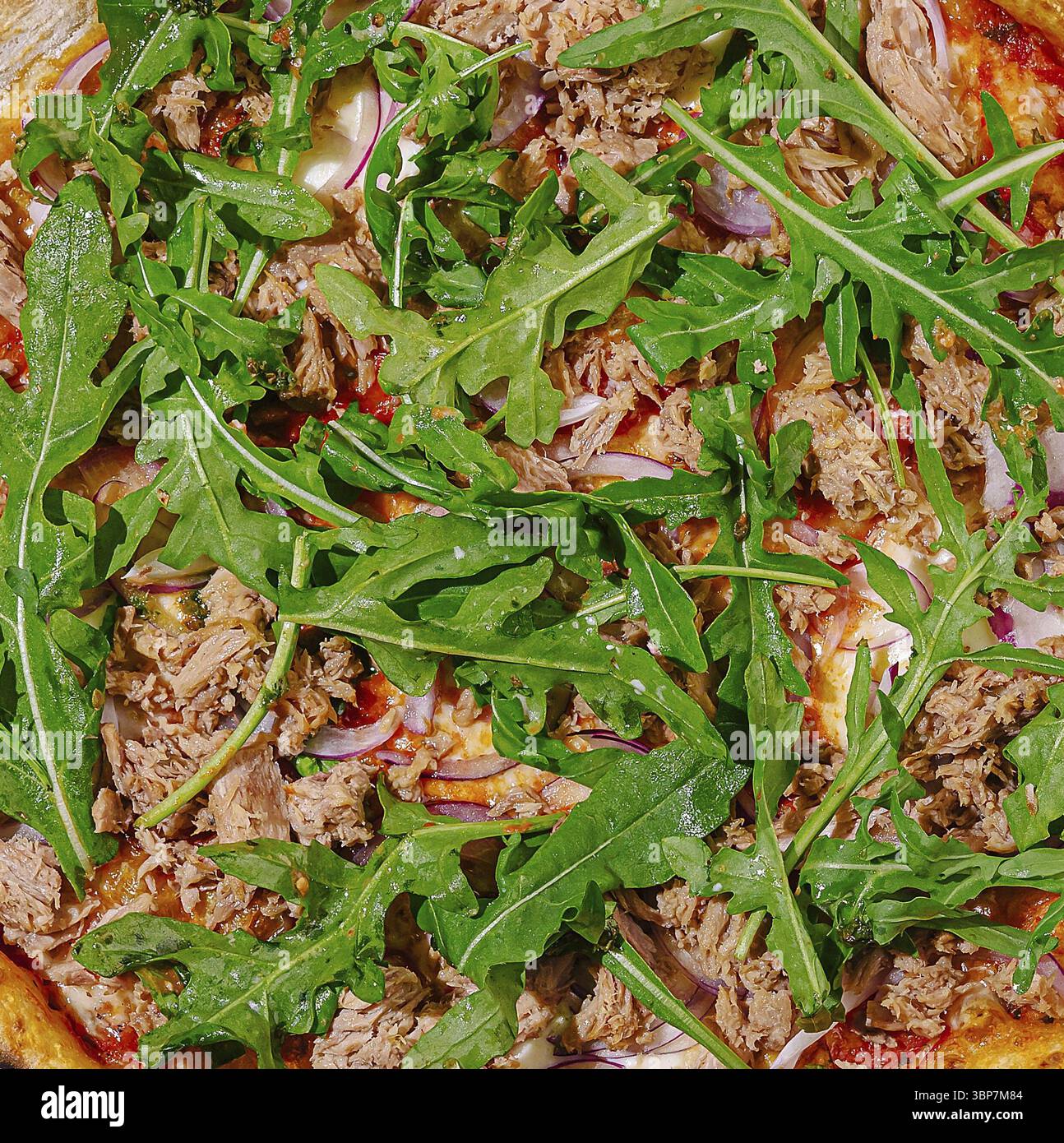 Food, A vibrant pizza displays a generous layer of cooked meat and ...